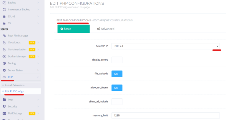 2 - PHP Configurations - Knowledge Base
