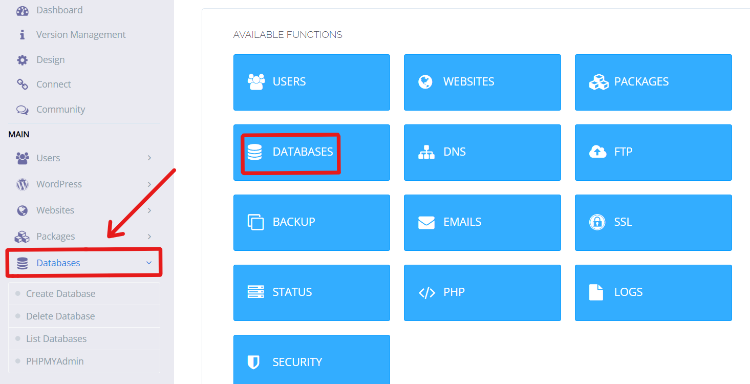How to Create a Database in CyberPanel