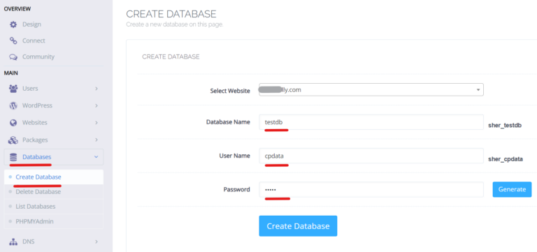 How to Create a Database in CyberPanel