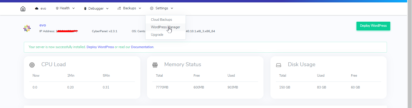 How to Deploy WordPress using Cloud WordPress Manager - Knowledge Base