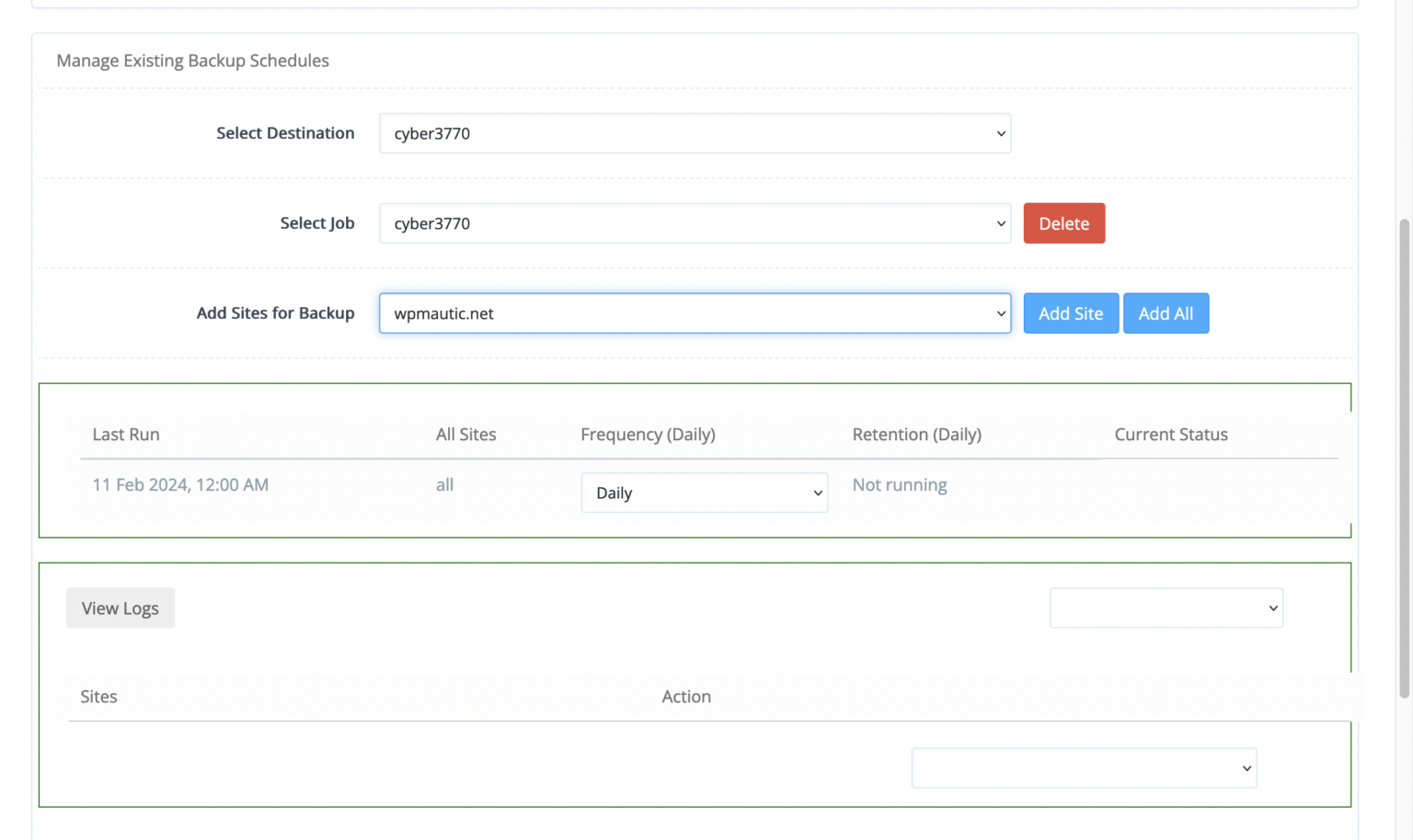 Schedule Backups: Local or SFTP - Knowledge Base
