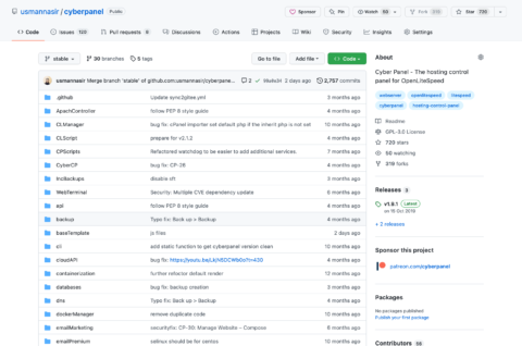 Opensource Web Hosting Control Panel - CyberPanel