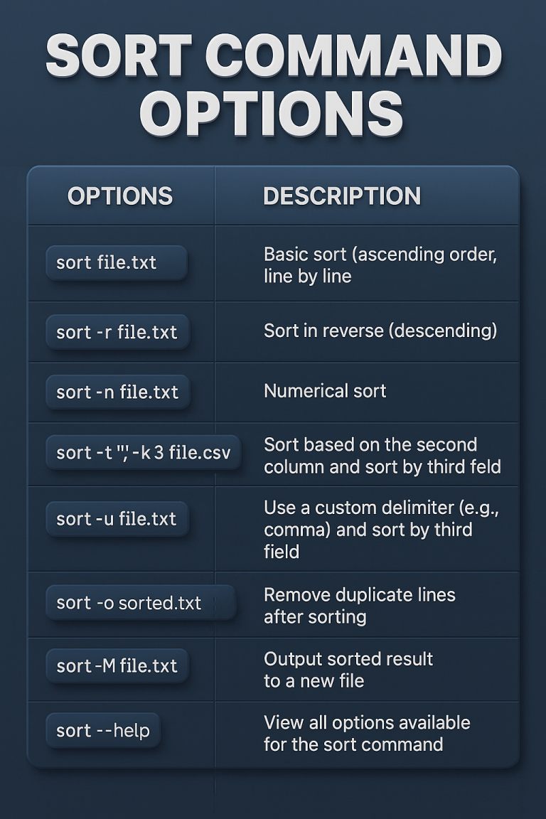 Linux Sort Command Explained With Examples: Guide